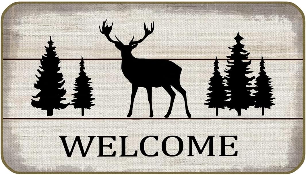 Amazon.com: UINHMOP 17''×30'' Vintage Wood Forest Mountains Bear and ...