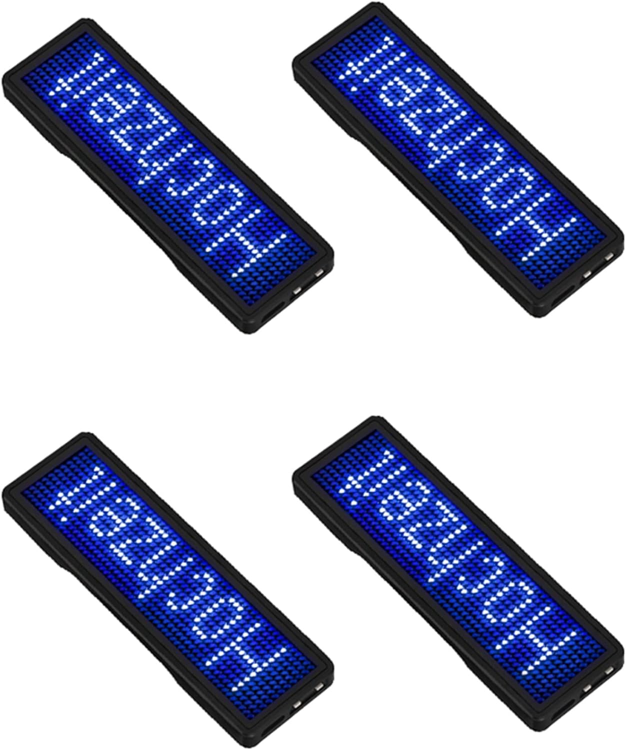 Fegtrty 4X Bluetooth LED Name Badge Rechargeable Light Sign DIY ...