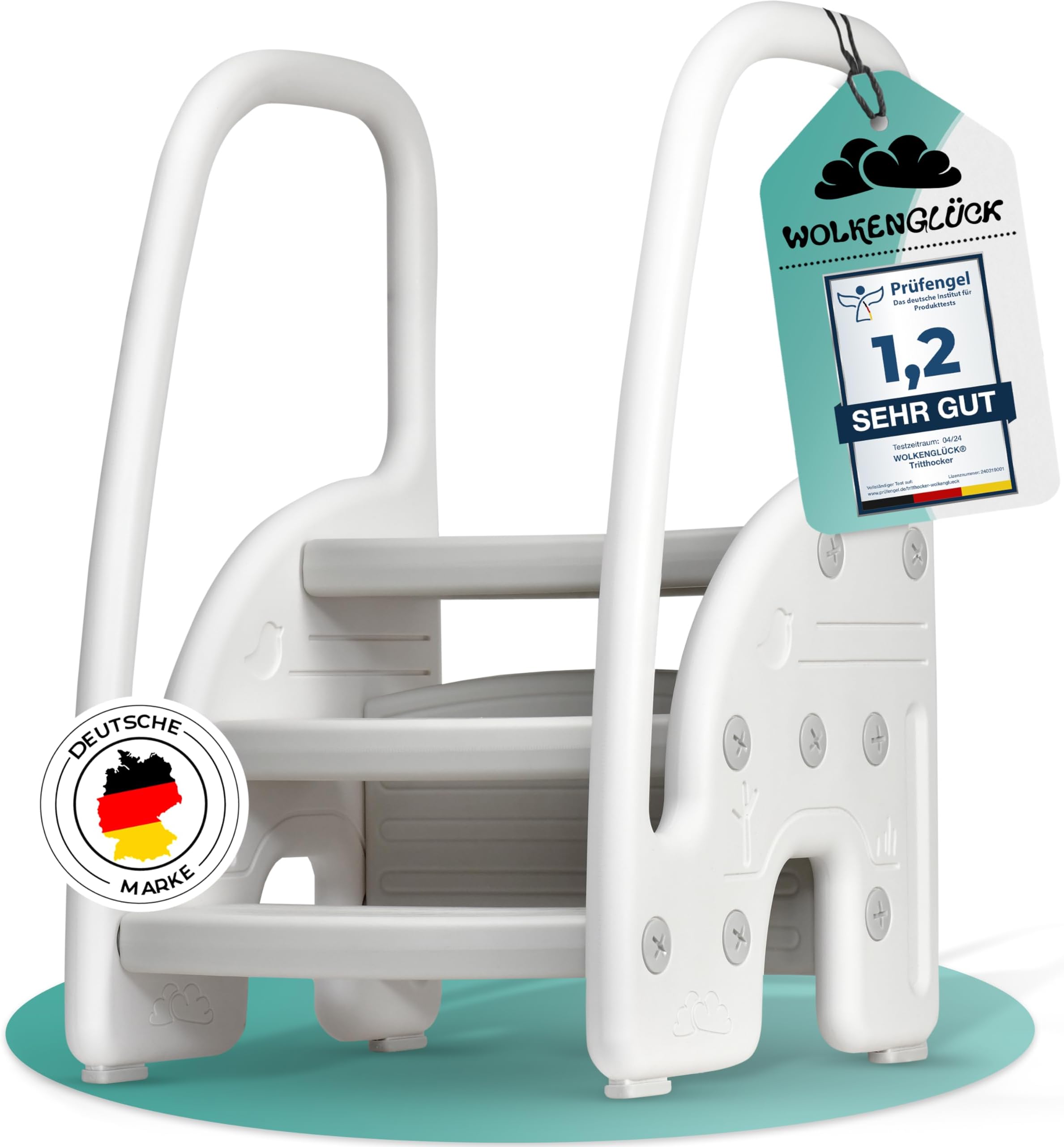 SCHOBERG 2-Stufen Tritthocker | rutschfeste Füße und Oberfläche ...