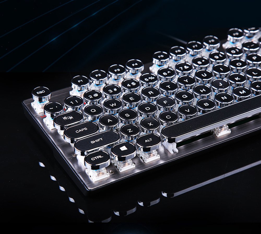 Basaltech Typewriter Style Mechanical Keyboard with Collapsible Wrist ...