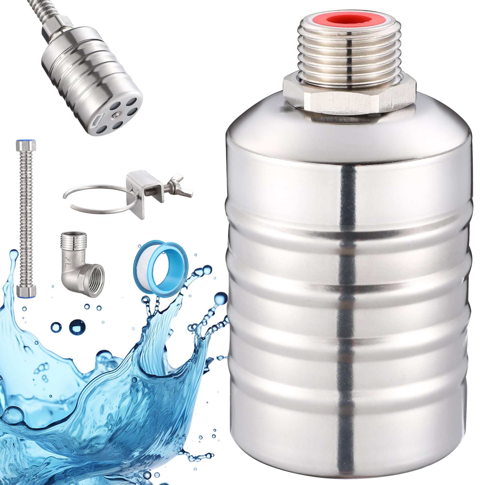 Amazon.com: 304 1/2'' Stainless Steel Float Valve, No Power Automatic ...