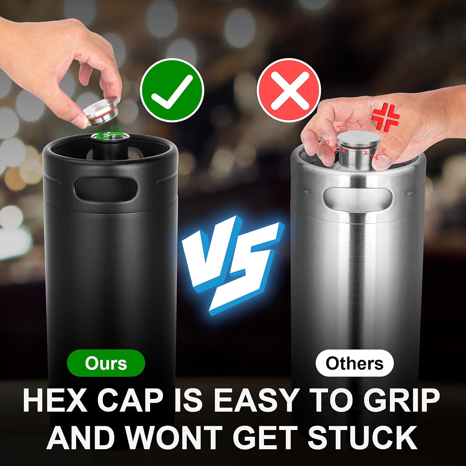 Buy 128OZ Mini Keg Growler, Stainless Steel Home Keg with No Scratch ...