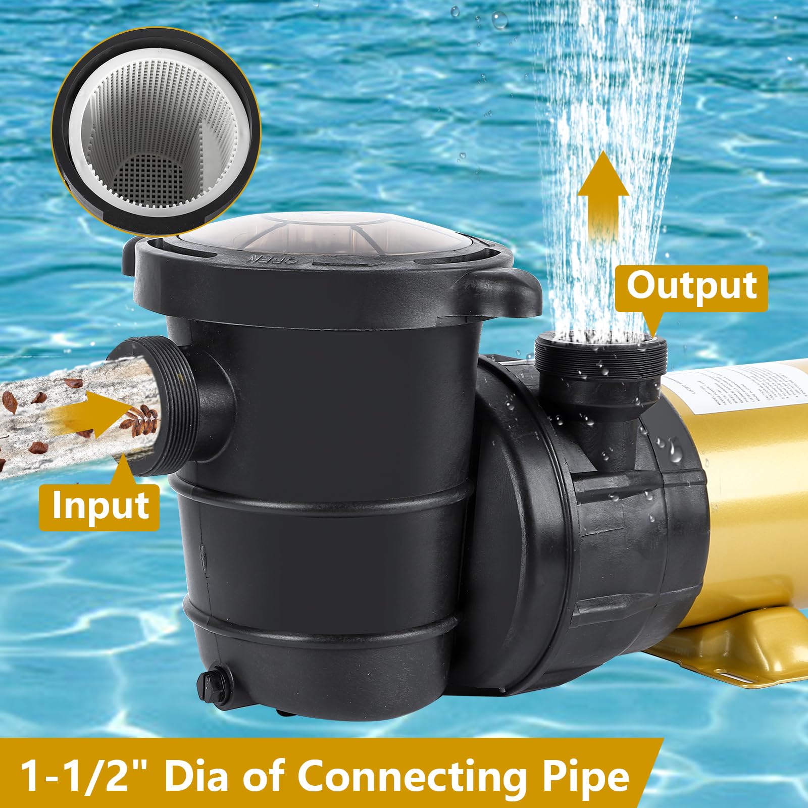 Snapklik.com : 2HP Swimming Pool Pump In/Above Ground Water Pump ...