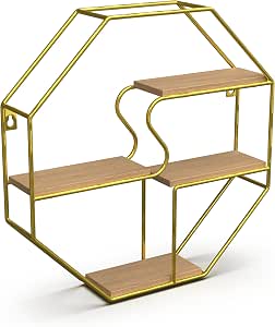 Amazon.com: Octagon Floating Wall Shelf (Gold) : Home & Kitchen