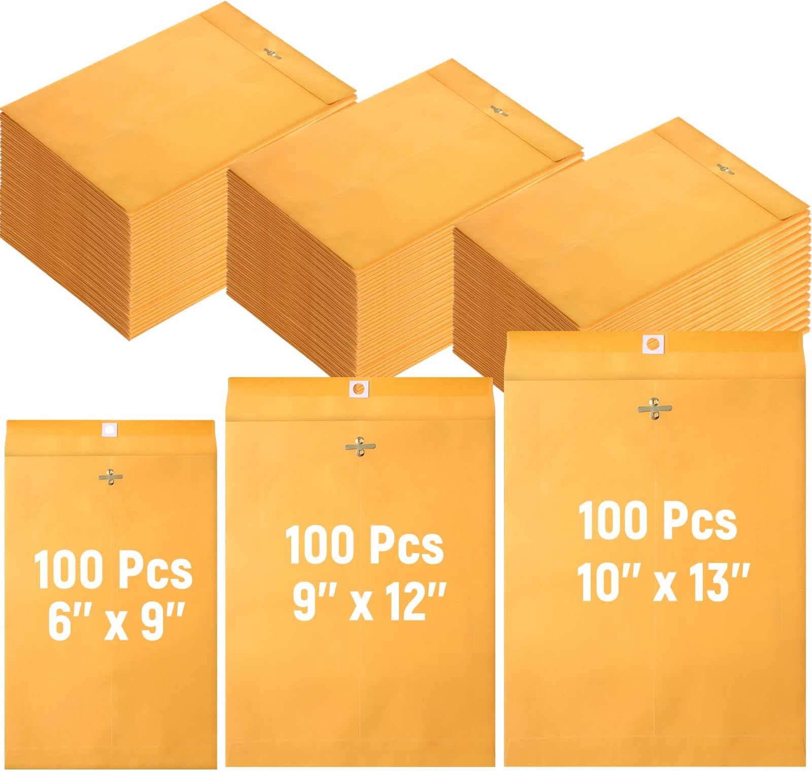 Amazon.com : Ctosree 300 Pcs Manilla Envelopes Clasp Envelopes Bulk ...
