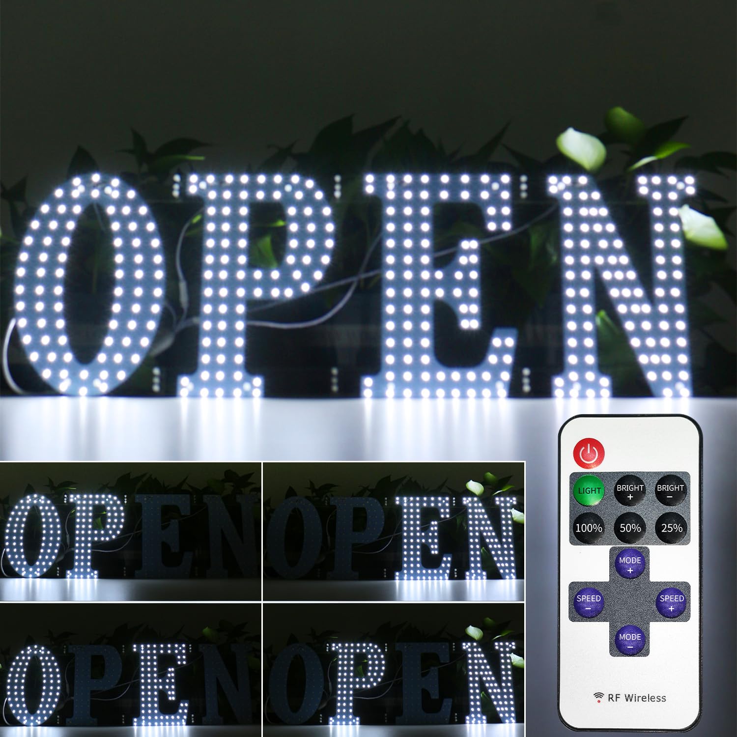 Amazon.com: Flashing LED Open Signs for Business, 40" x 14" Super ...