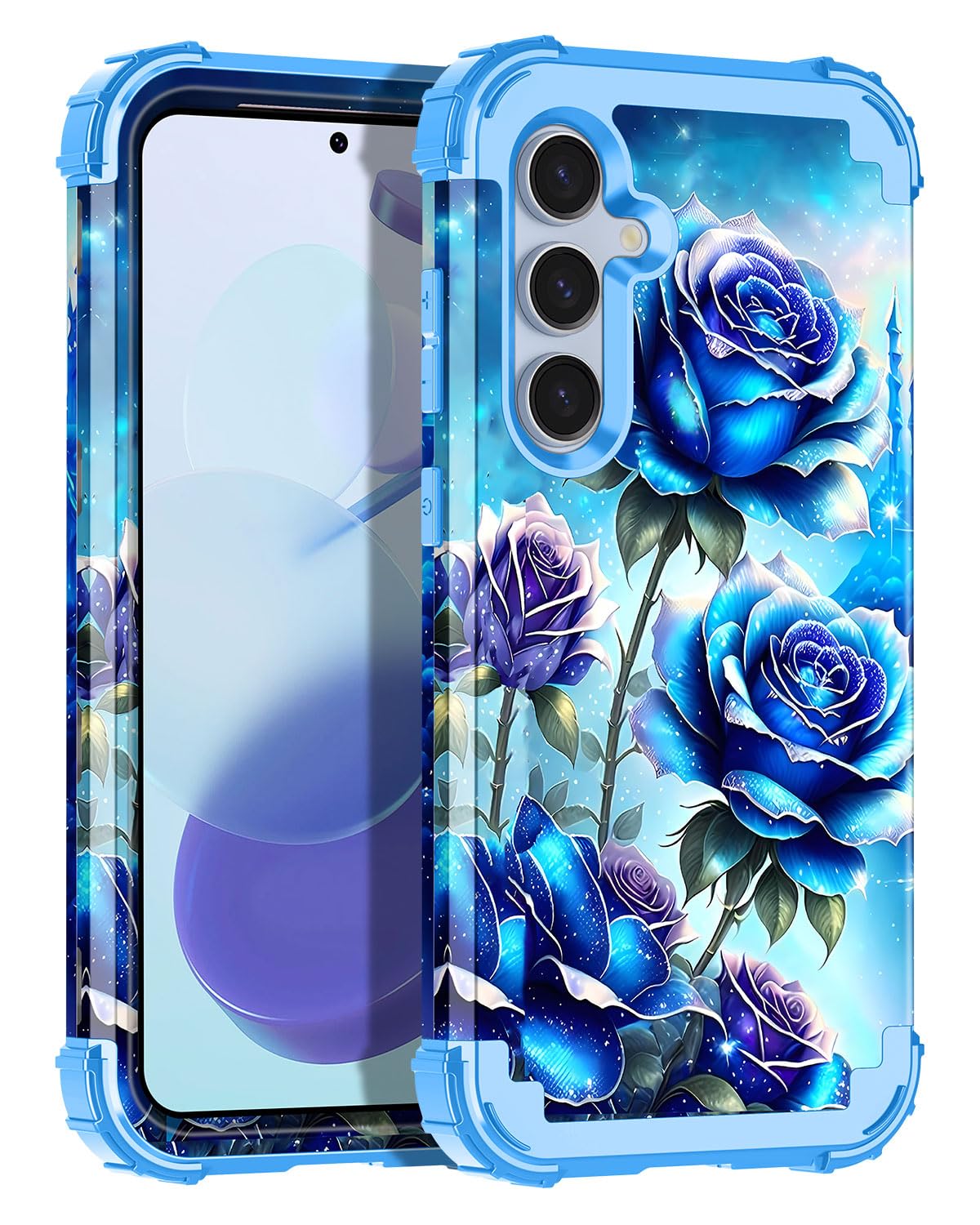 Amazon.com: Miqala Compatible with Galaxy S24 FE 5G Case,Glow in The Dark Three Layer Heavy Duty ...