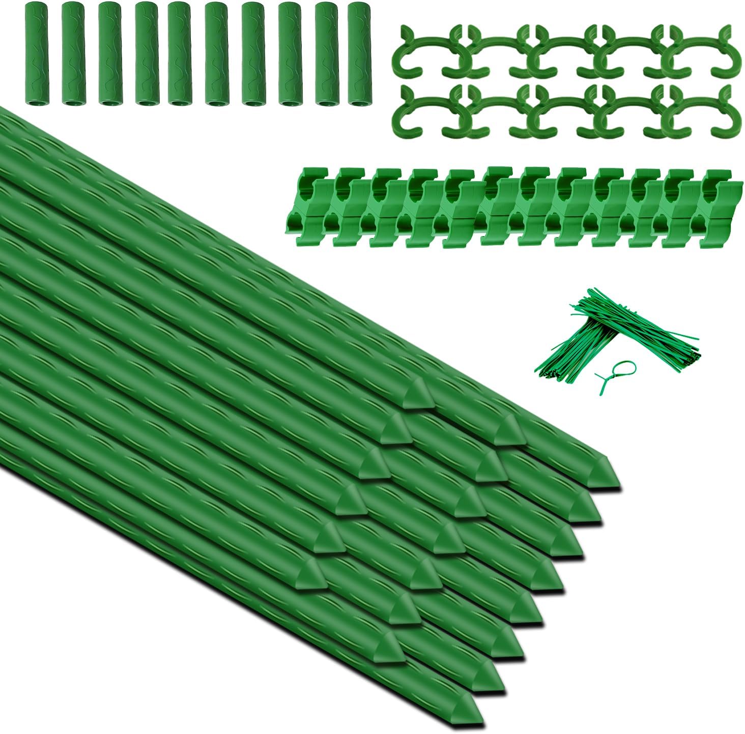 Amazon.com : Garden Stakes Set,140pcs Fiberglass Plant Stakes Sticks ...