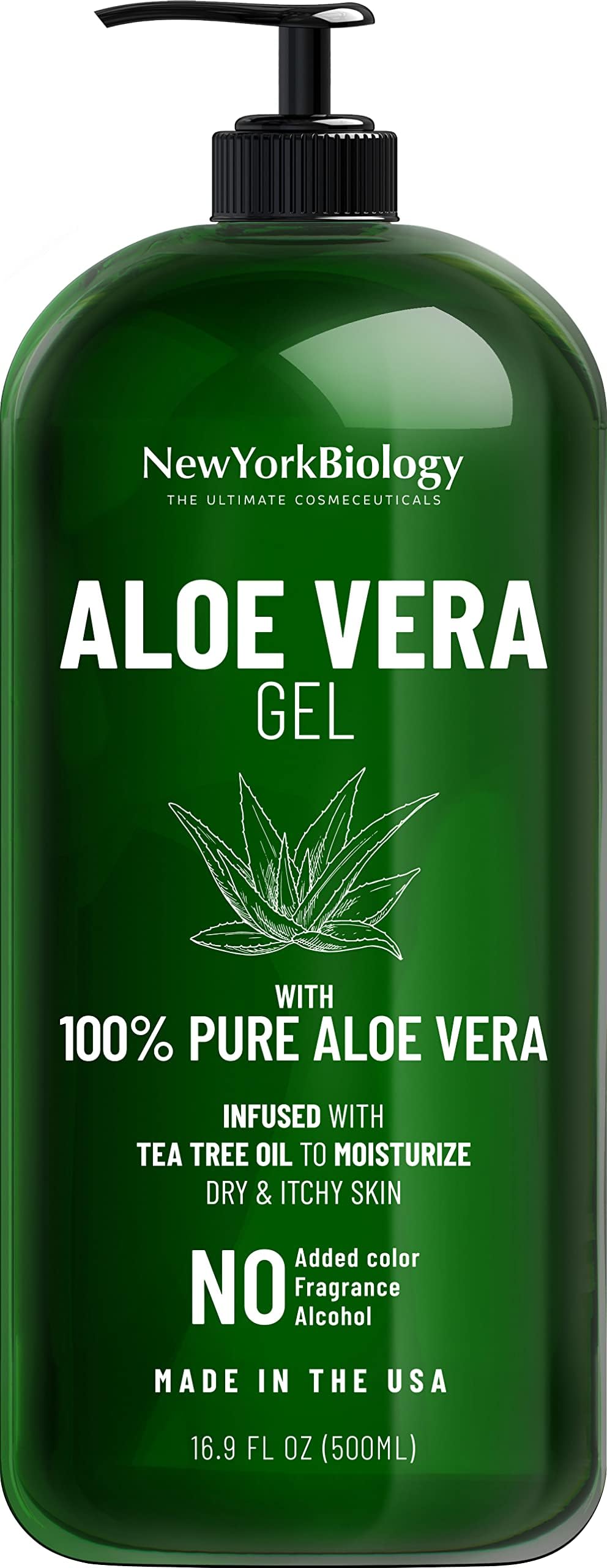 Amazon.com : New York Biology Aloe Vera Gel for Face, Skin and Hair ...