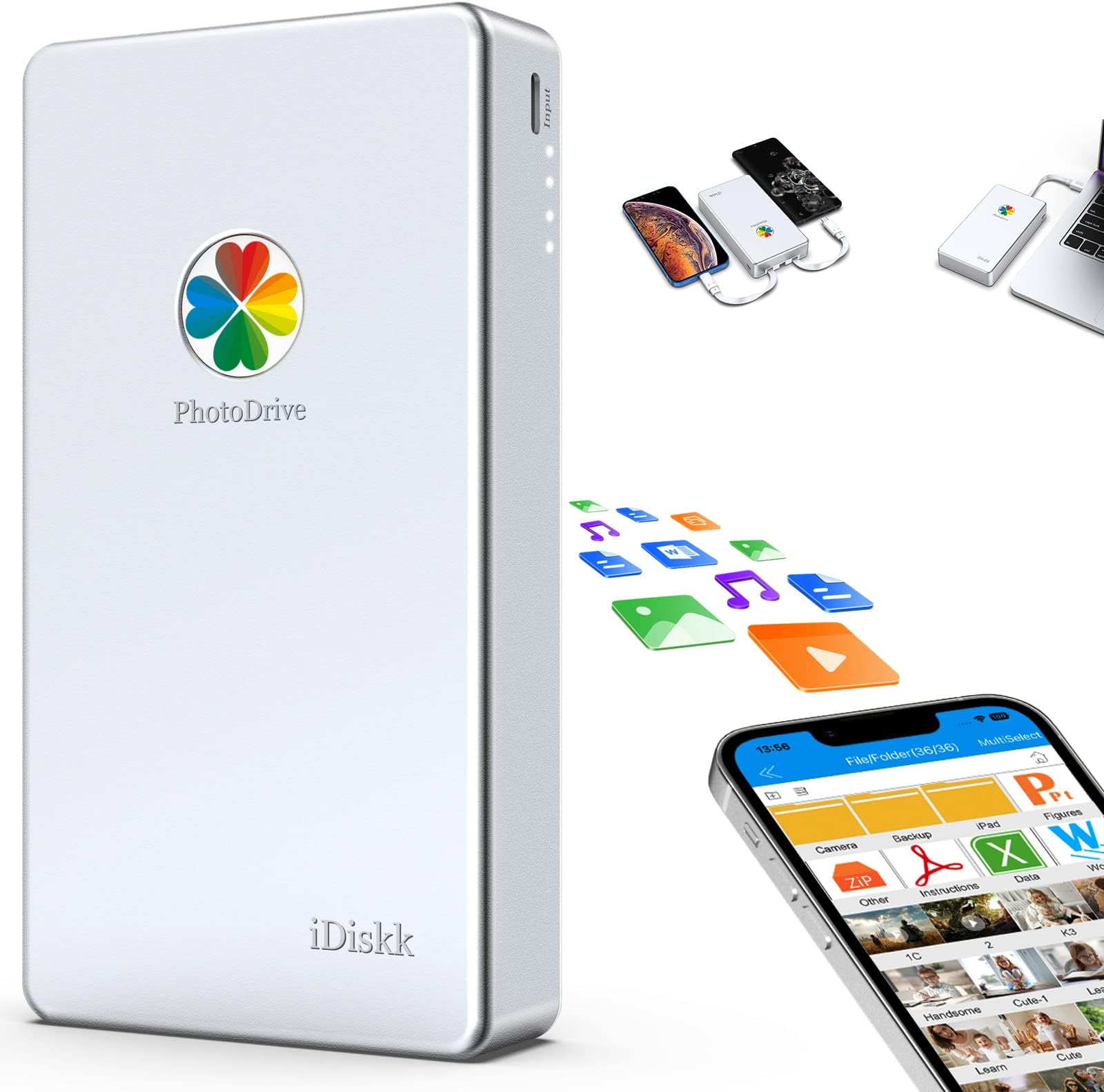 Amazon.com: iDiskk 4TB App-le Certified External Hard Drive for iPhone iPad (iPhone 15/14/13/12 ...