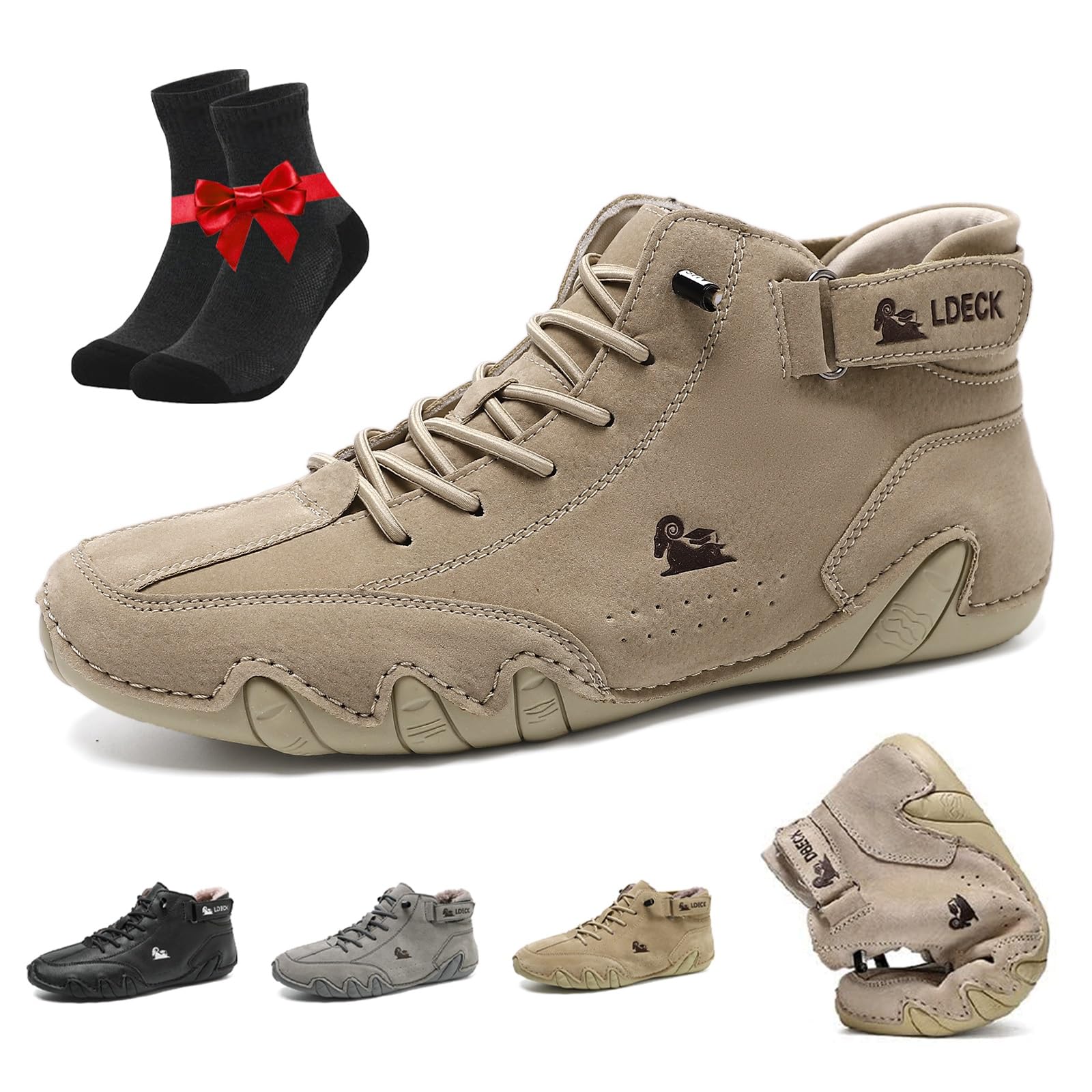 Amazon.com: LUGEZLRJ Anthoern Men's Waterproof Fashion Orthopedic Shoes ...