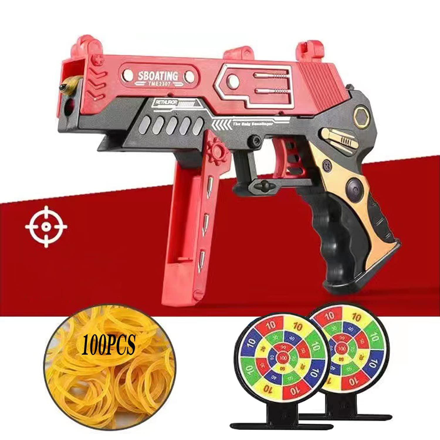 Buy Rubber Band Gun Toy - Mini Metal Folding Rubber Gun Rubber Launcher ...