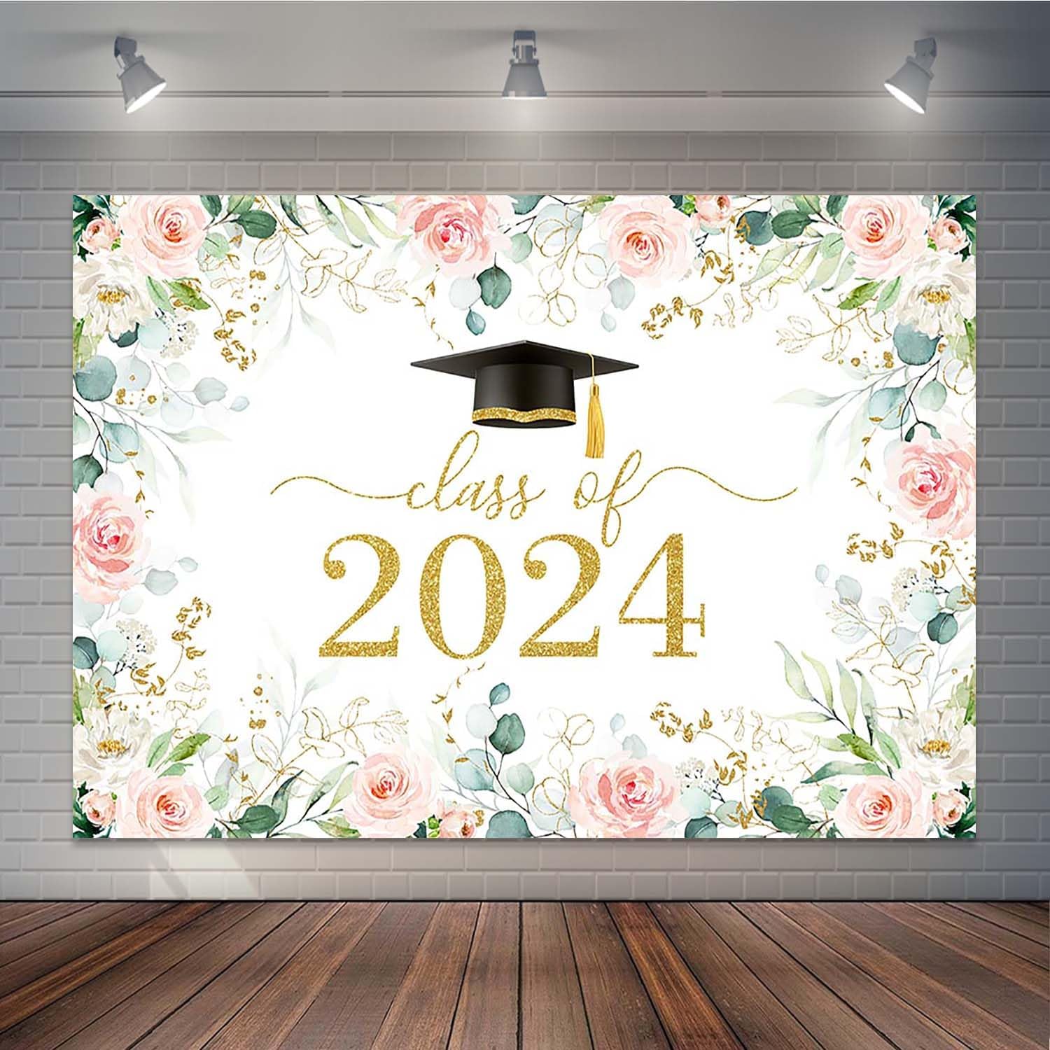 Amazon.com : Fitumiw Wildflower Graduation Backdrop 8x6ft Watercolor ...