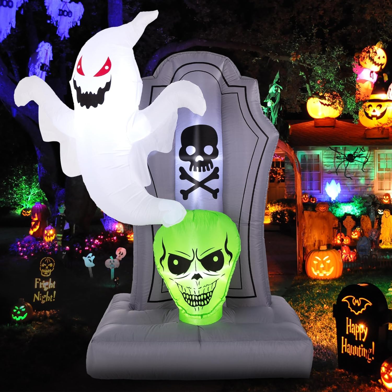 Amazon.com: 5Ft Halloween Inflatable Outdoor Decoration - Spooky Ghost ...
