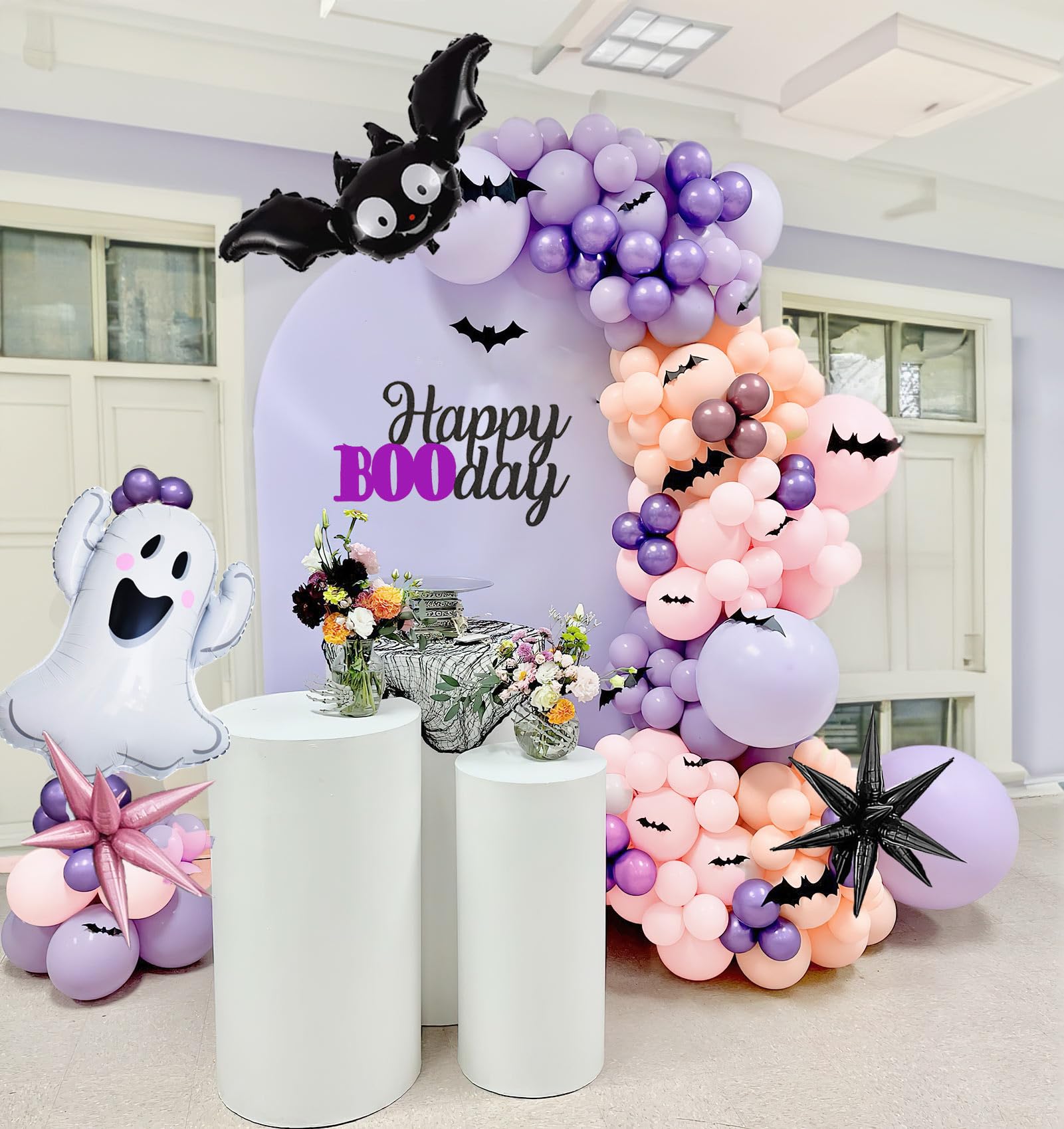 Amazon.com: Kozee Pastel Halloween Birthday Balloon Garland Decorations ...