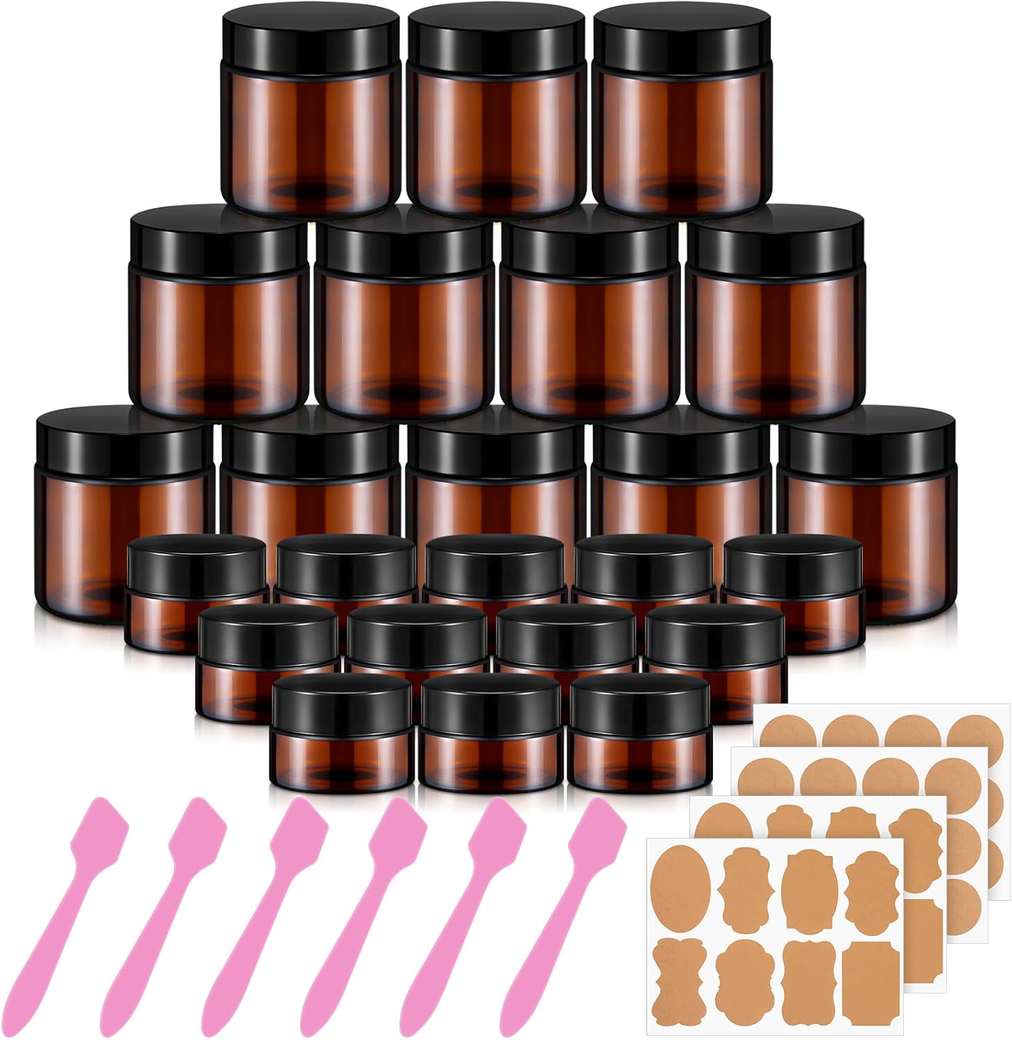 Amazon.com: SiliFine 12 Pcs 20g/20ml 12 Pcs 4 oz Glass Jars with Lids ...