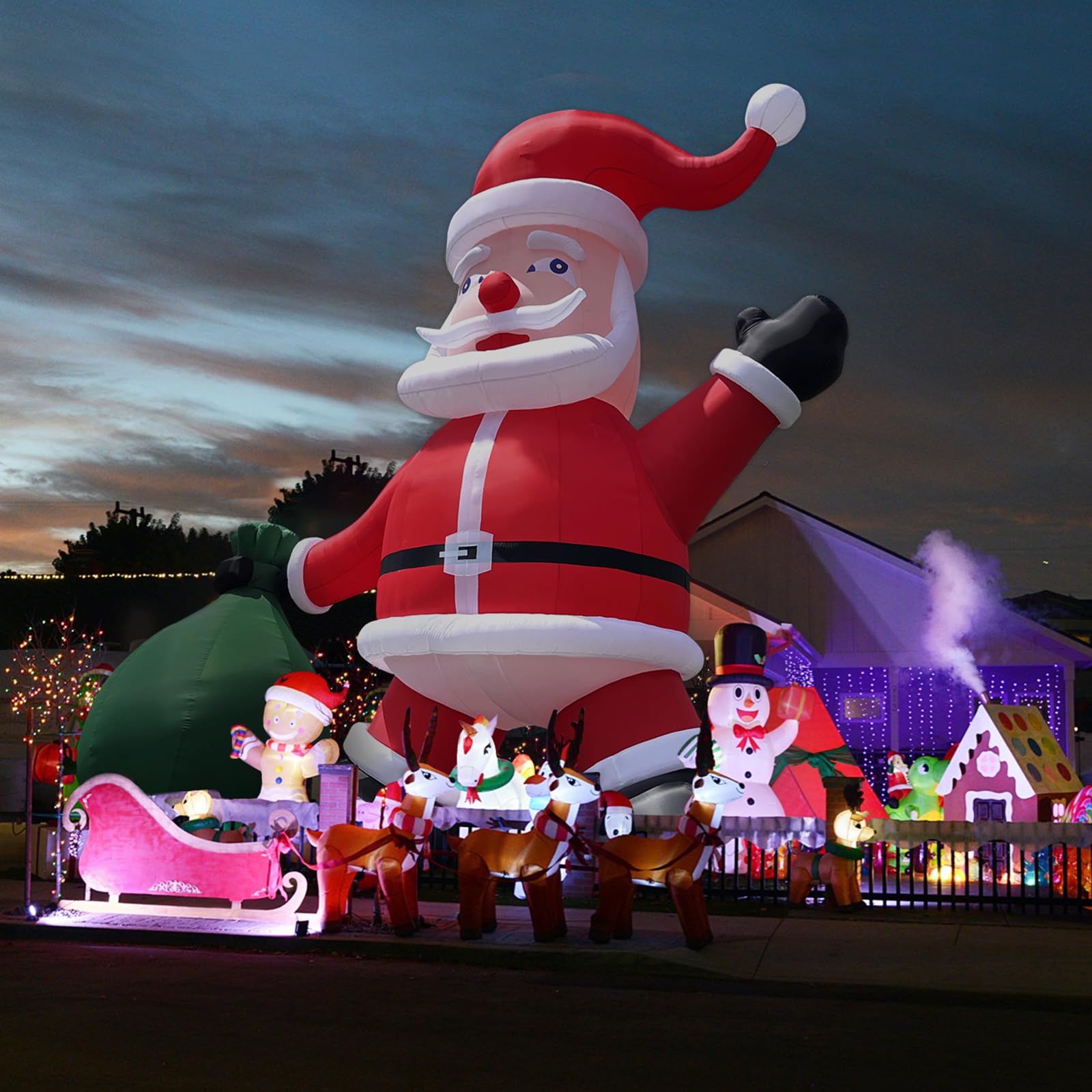Giant Santa Inflatable 26FT Santa Claus for Christmas Outdoor ...