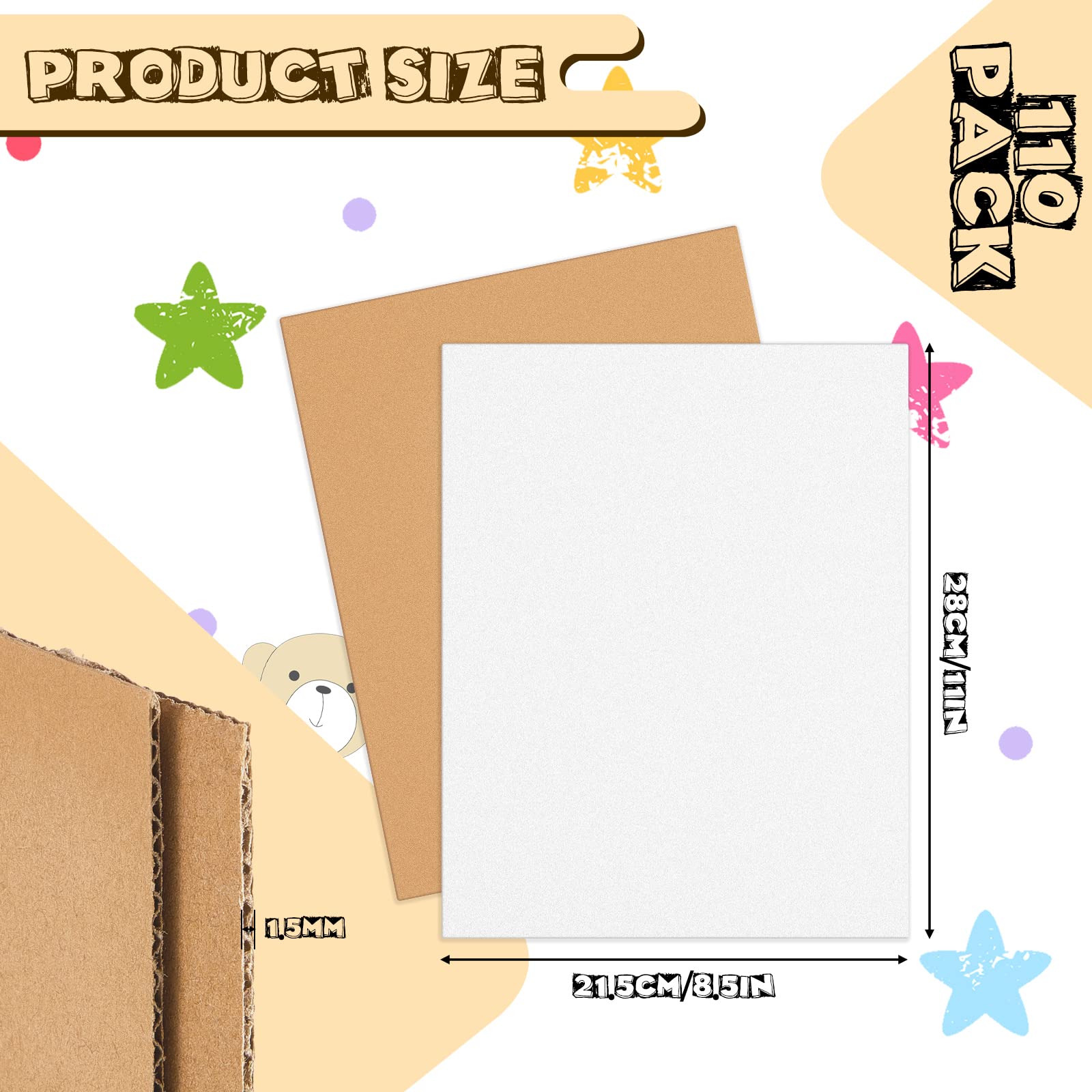 Snapklik.com : Henoyso 110 Pack 11 X 8. 5 Inch Corrugated Cardboard ...