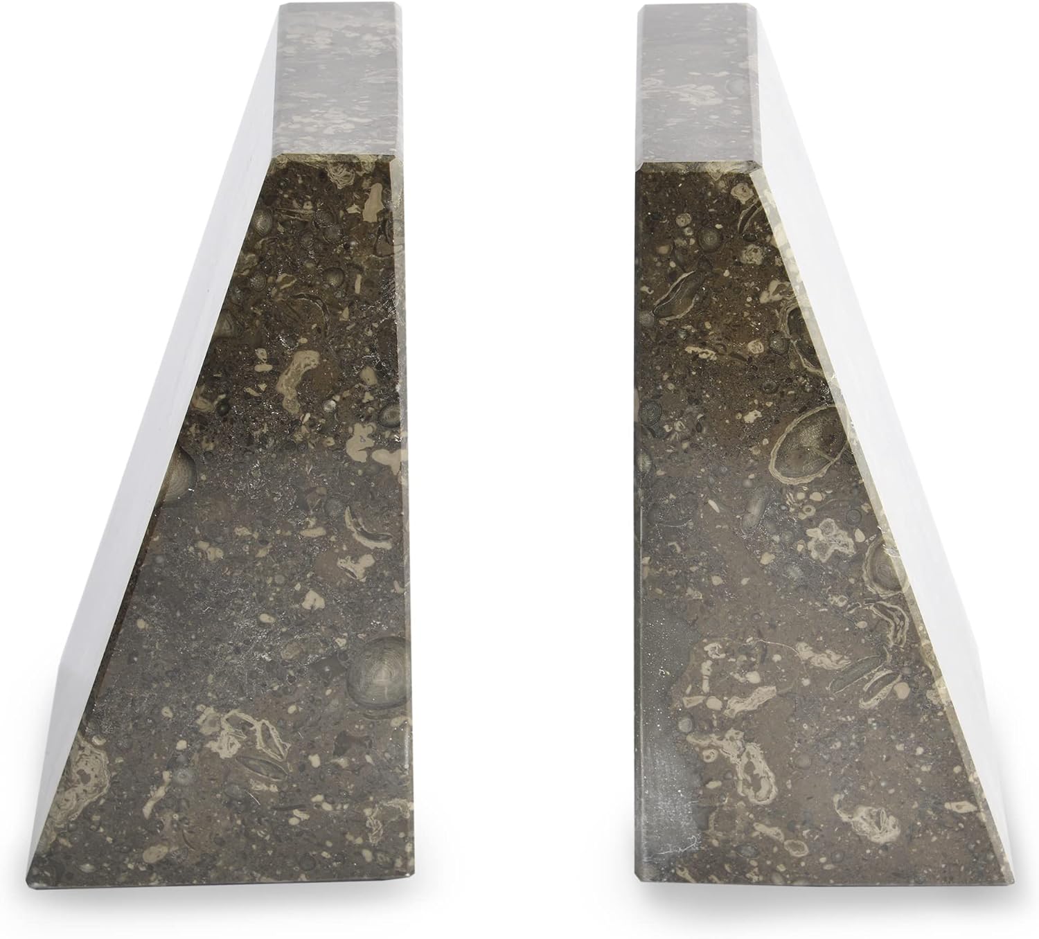 Himalayan Marble Dark Fossilstone Wedge Bookends – BigaMart