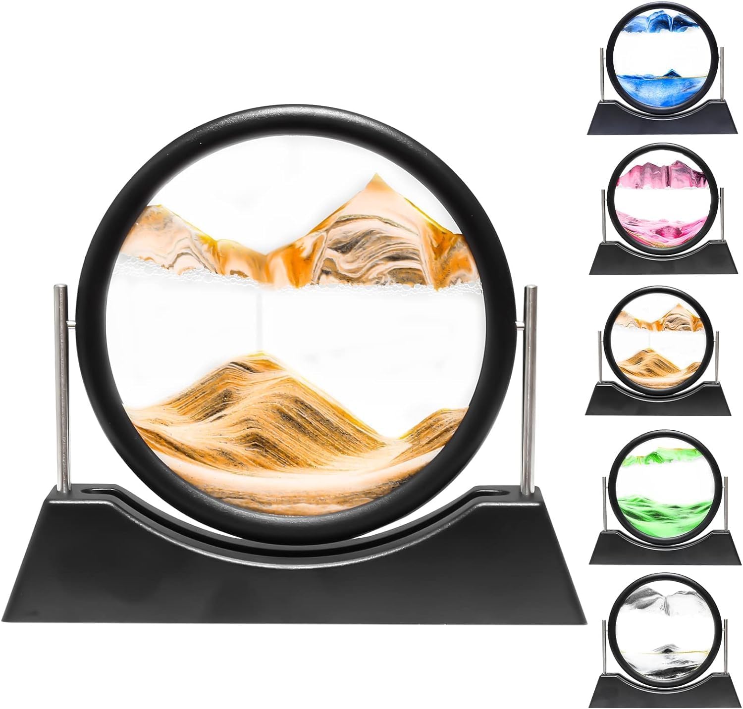3D Flow Sand Art Painting, Rotating Sand Landscape Display, Round ...