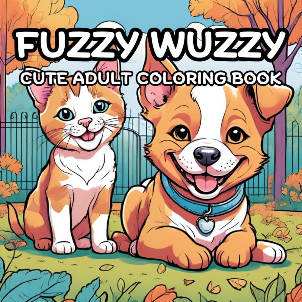 Fuzzy Wuzzy Super Cute Coloring Book For Adults - Adorable Baby Pets ...