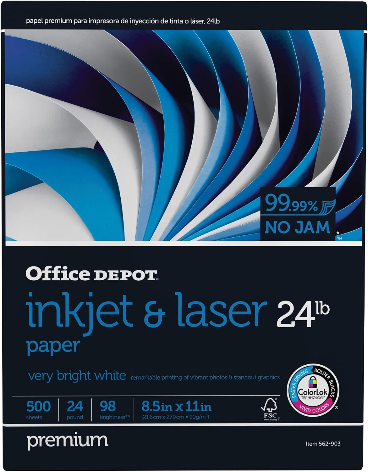 Amazon.com: Office Depot® Brand Inkjet Pro Paper, Letter Paper Size, 24 ...