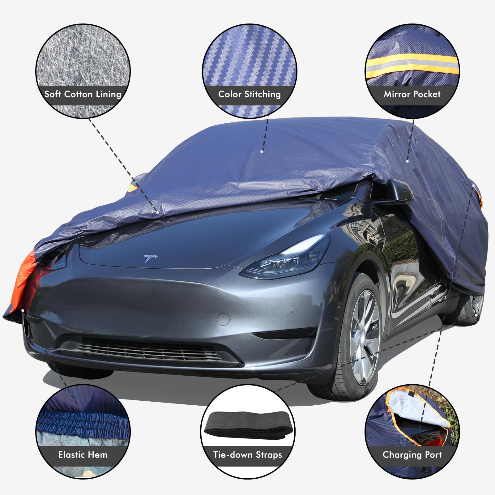 Snapklik.com : Tesla Model 3 Car Cover Waterproof All Weather, 6 Layers ...