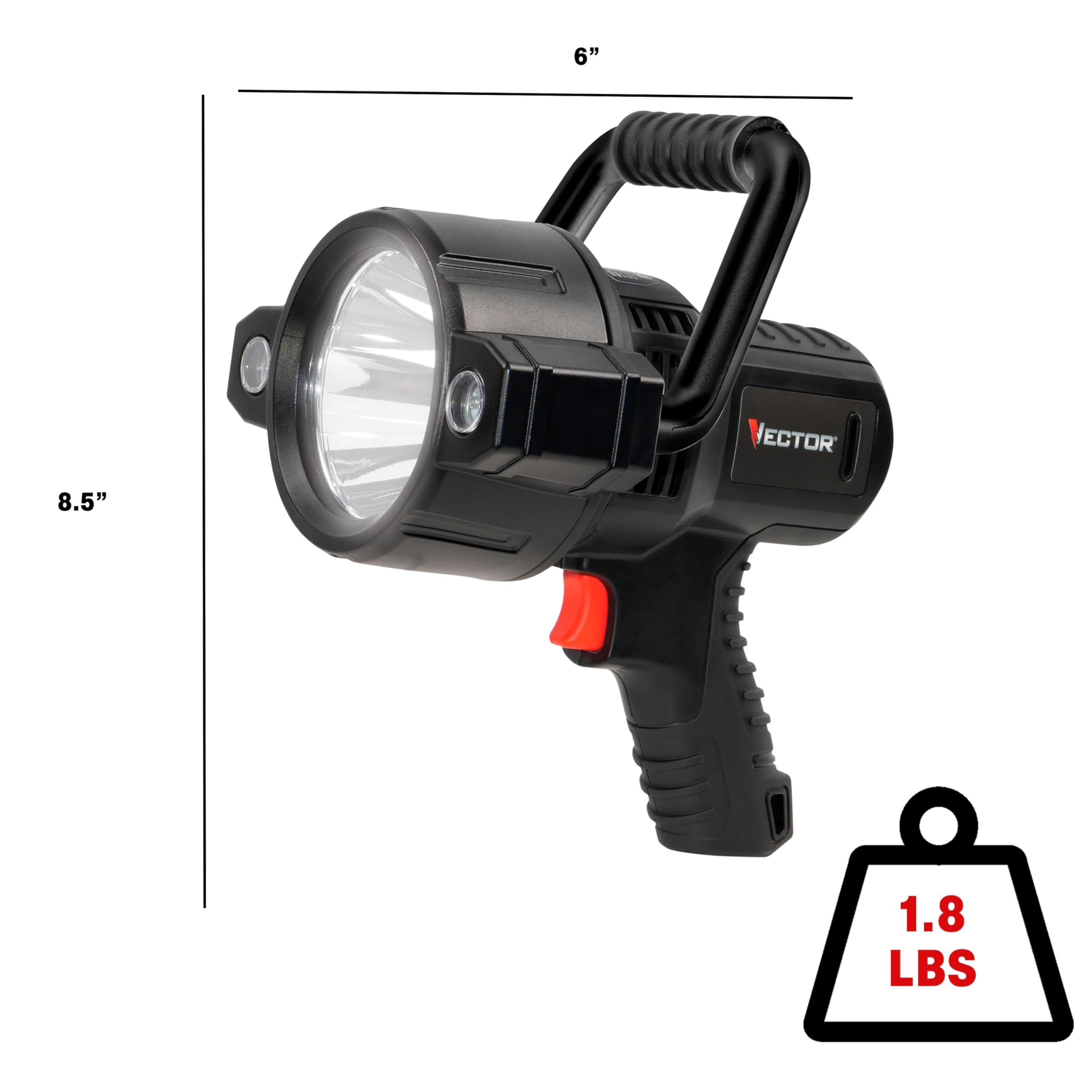 Vector Rechargeable Flashlight Premium Vector | Black Modern