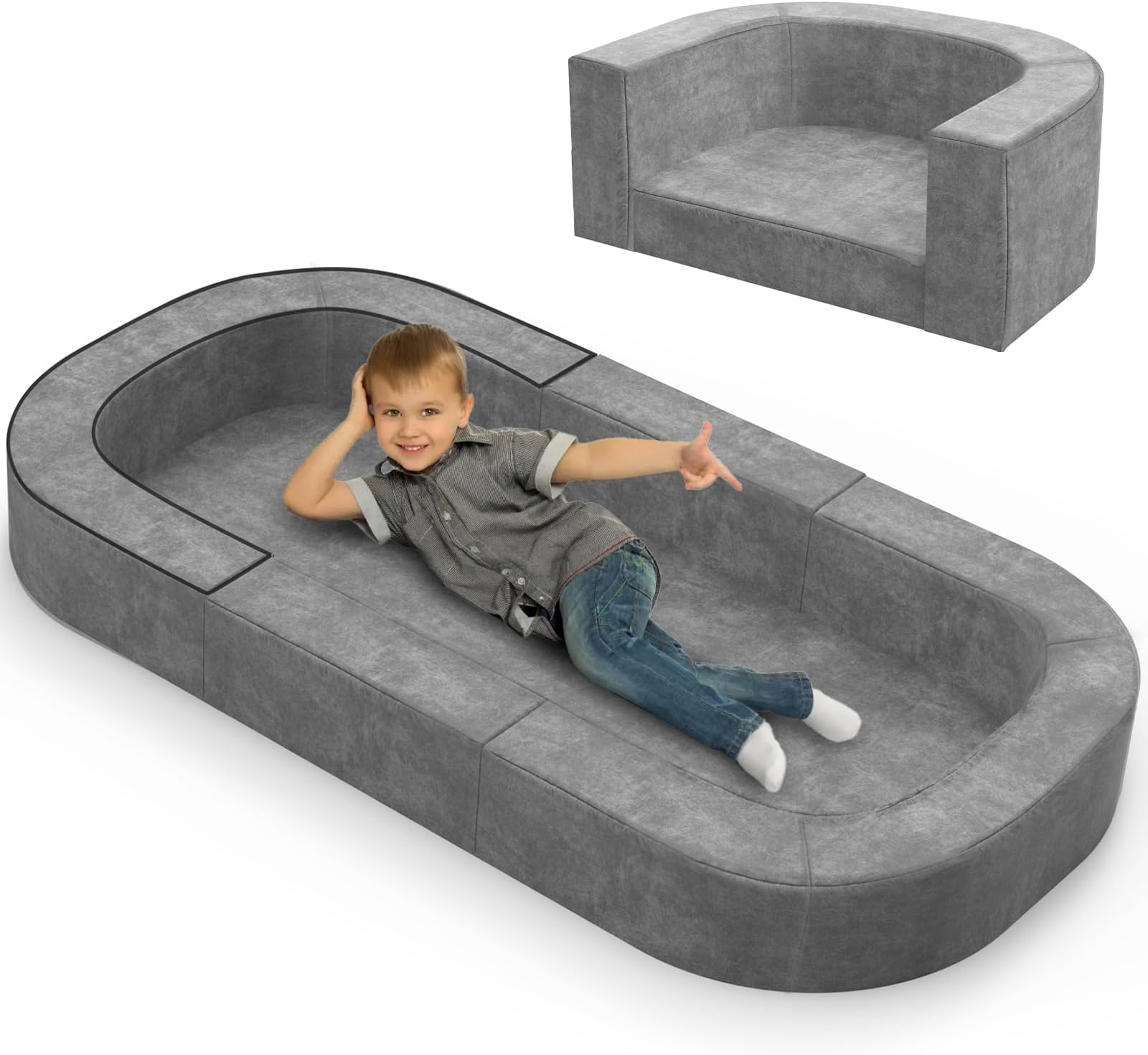 Amazon.com: RONBEI Toddler Travel Bed, 2-in-1 Kids Travel Beds Sofa ...