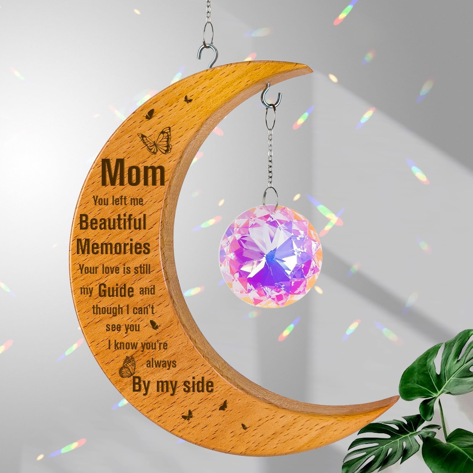 Amazon.com: Mom in Heaven Memorial Crystal Suncatcher,Loss of a Mother ...
