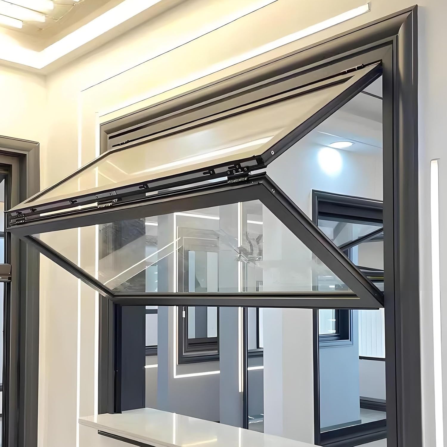 Folding Sliding Concession Window With Tempered Glass & Lock – Aluminum ...