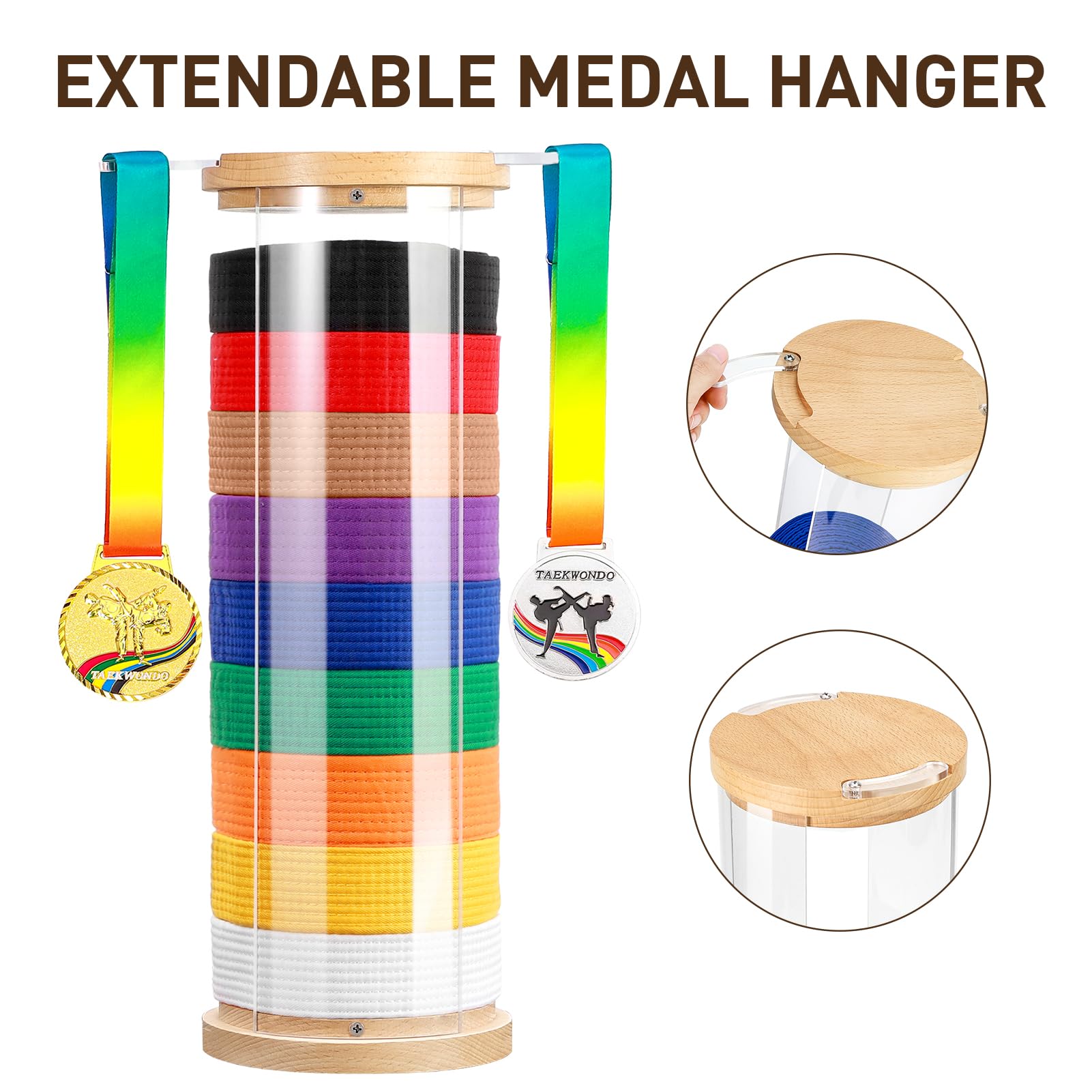 Snapklik.com : Tilhumt 9 Belts Karate Belt Display Rack, Freestanding ...