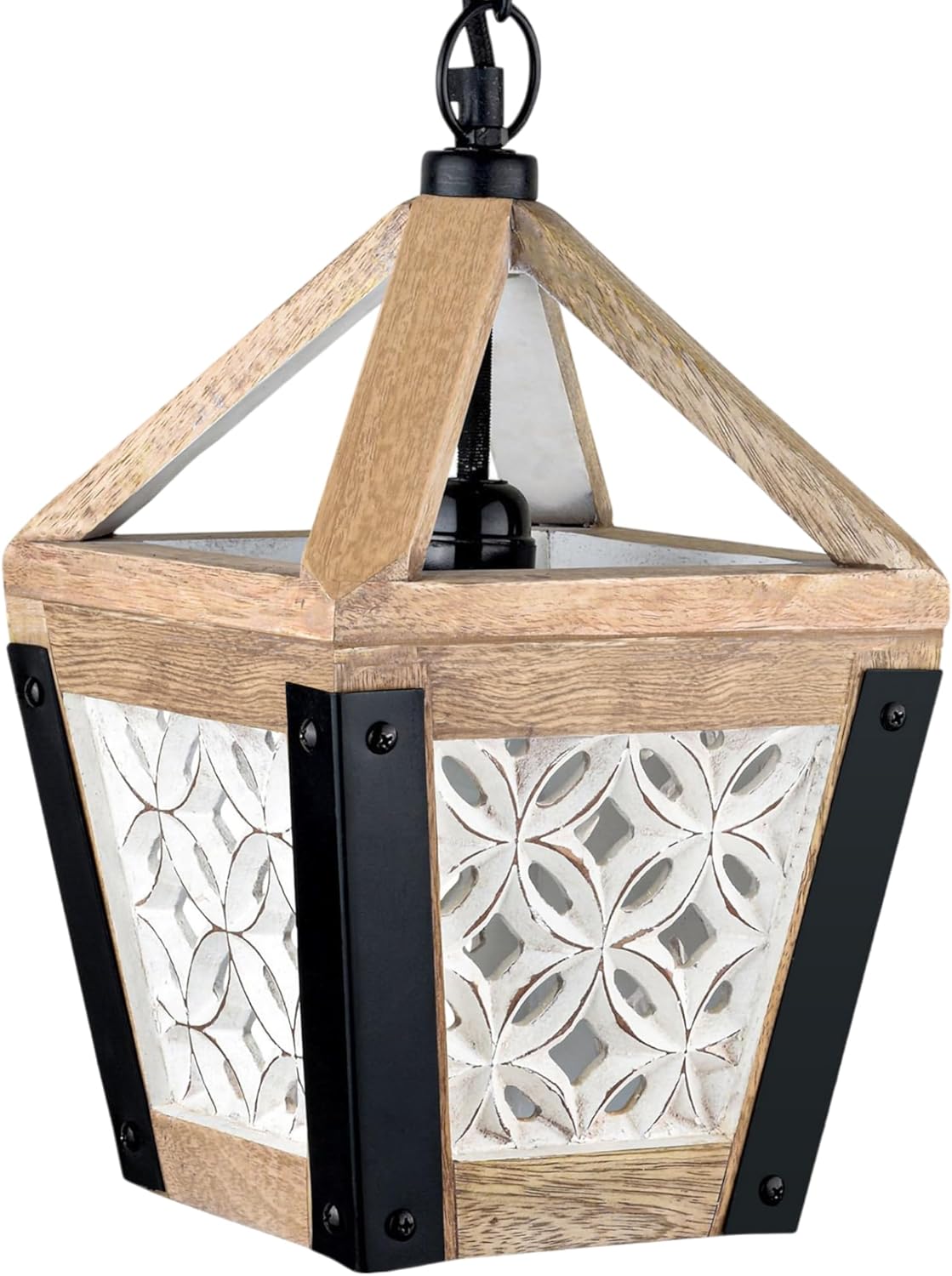 Autumn Alley Farmhouse Pendant Light, Rustic Wood Pendant, Hanging ...