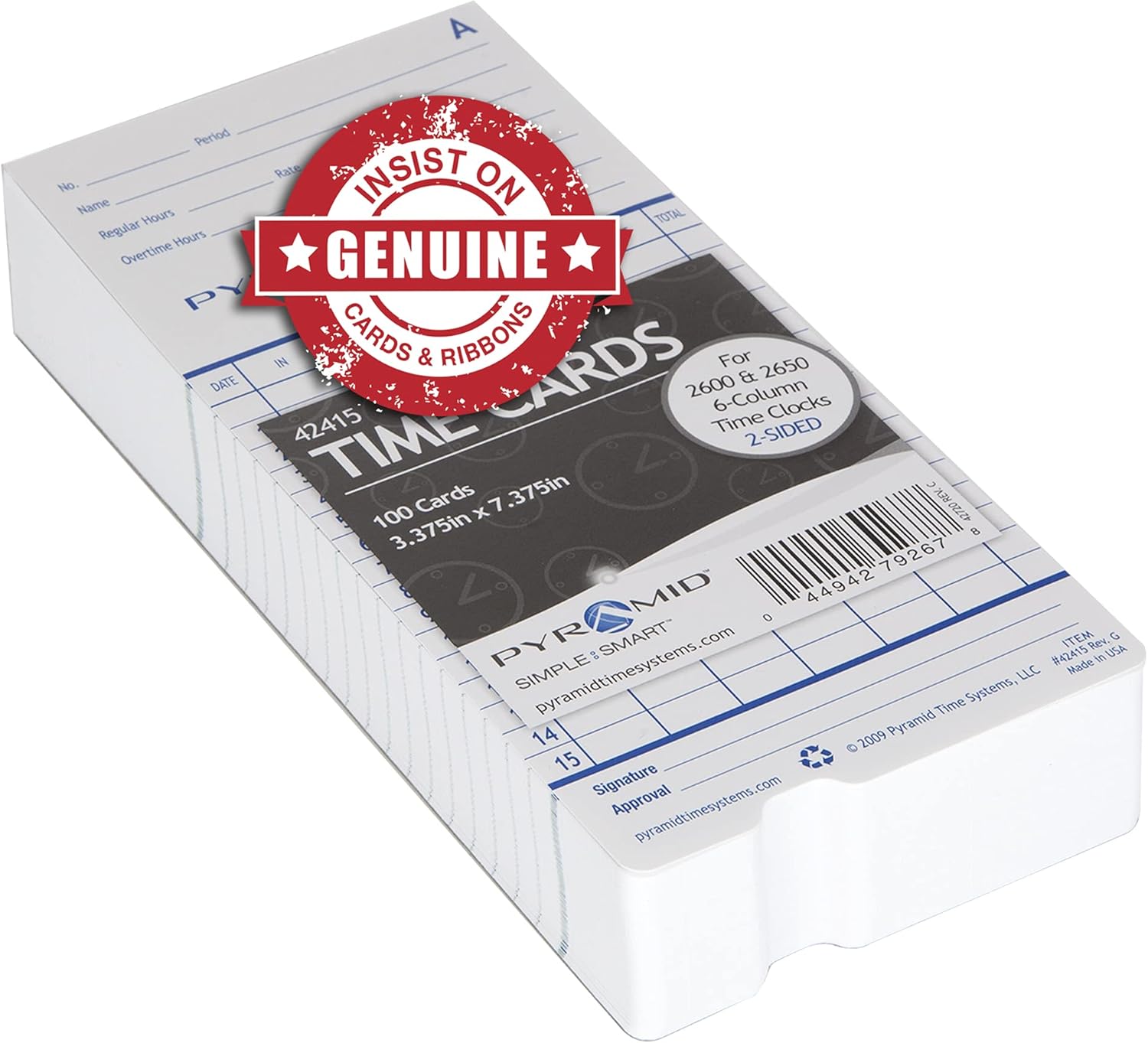 Pyramid Time Systems 42415PK5 – 500 tarjetas de tiempo auténticas y ...