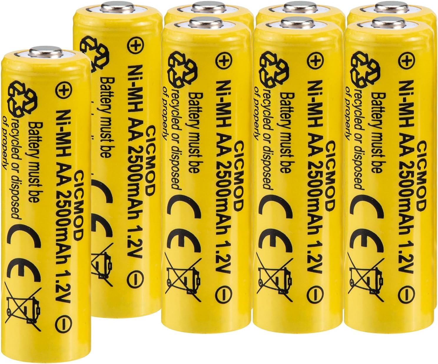 Amazon.com: CICMOD Rechargeable AA Batteries 1.2V Ni-MH 2500mAh Double ...