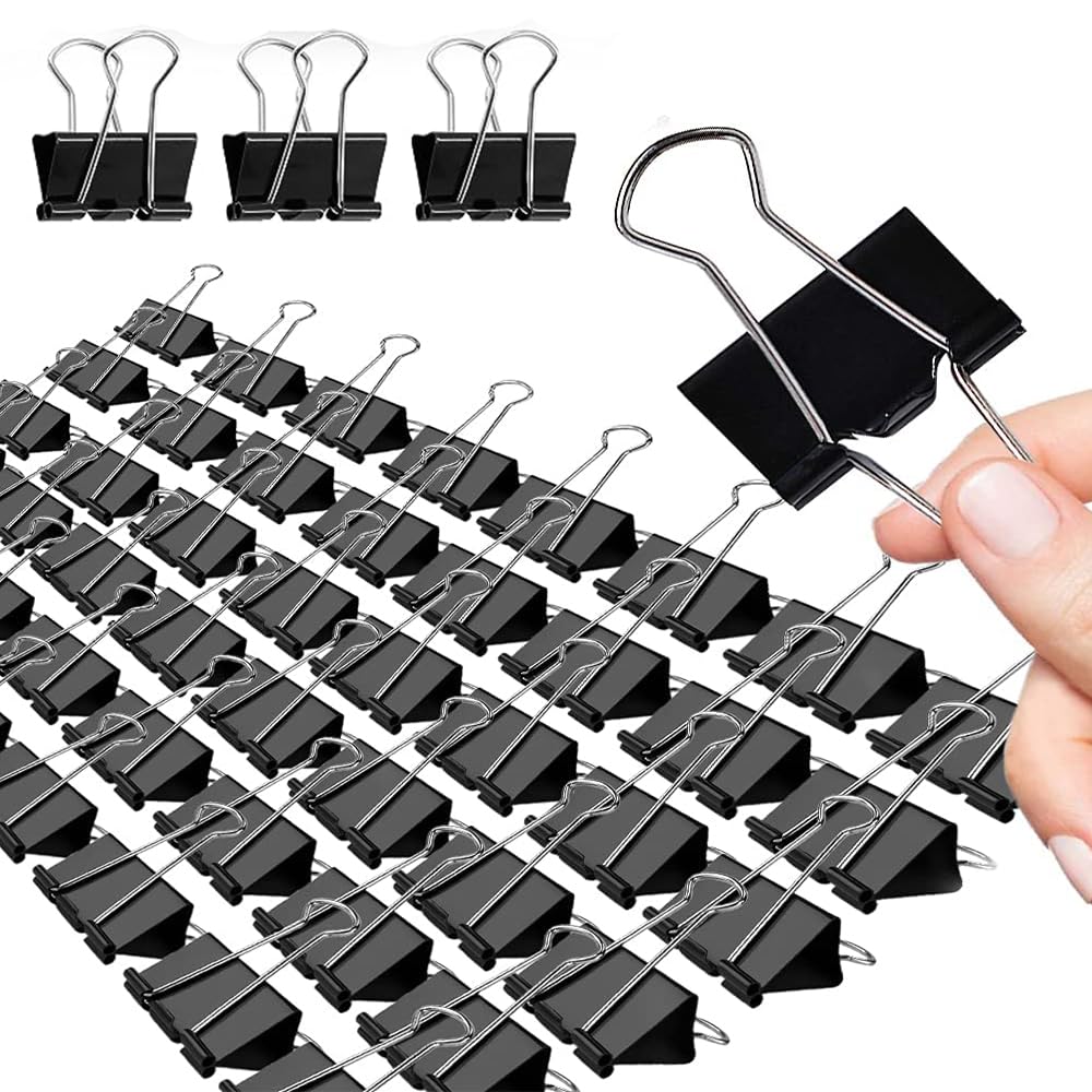 Amazon.com : Large Black Binder Clips, 72 Pack, 1.5 Inch, Non-Standard ...