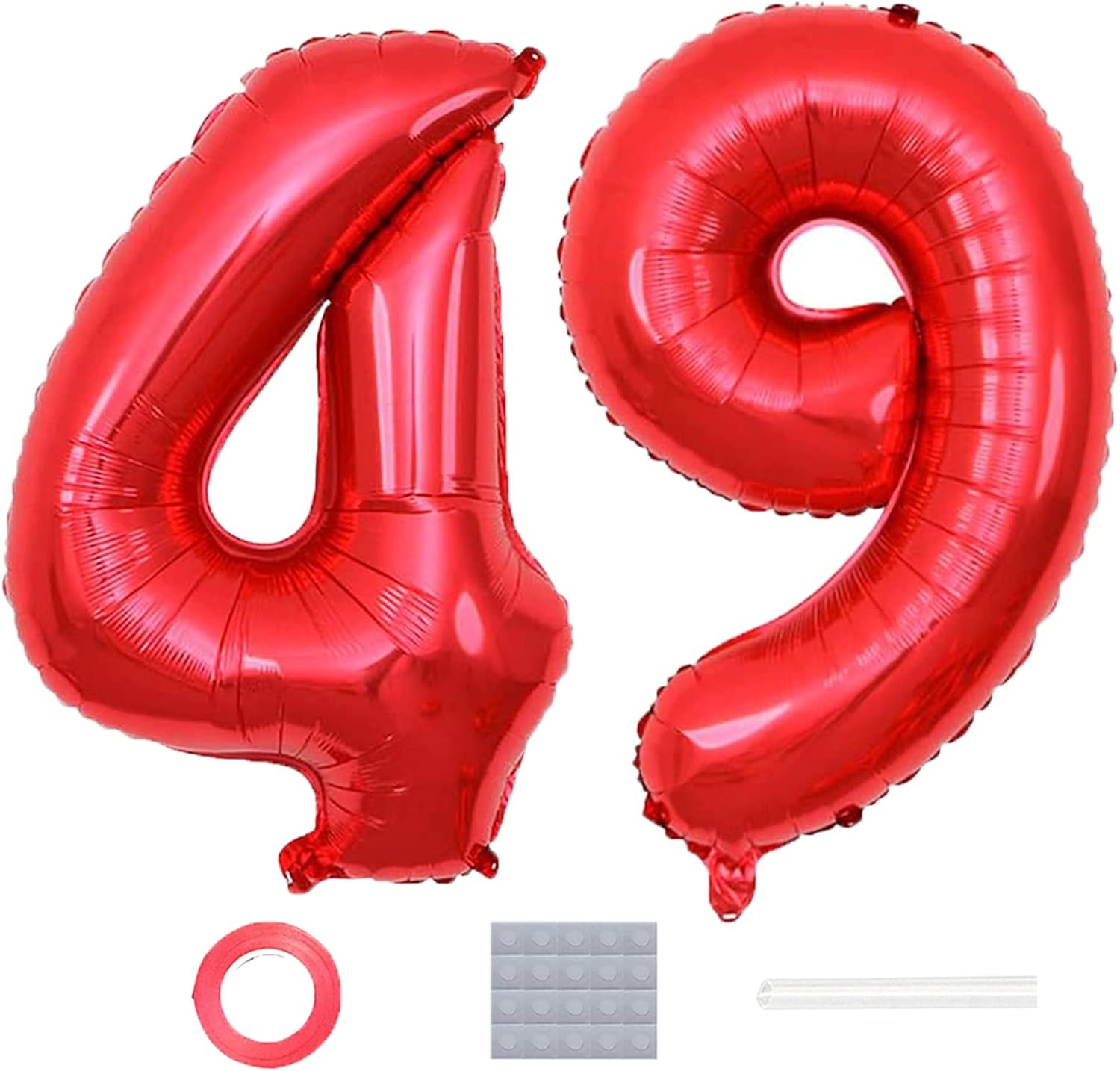 Amazon.com: Red 49 Number Balloons 40 inch Jumbo Foil Balloons Prom ...