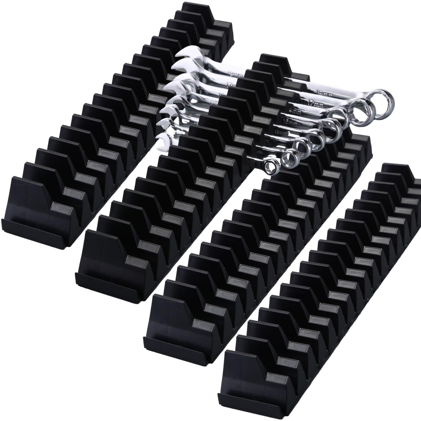 Reallnaive 2 Sets Modular Wrench Organizer for 80 Wrenches Tool Box ...