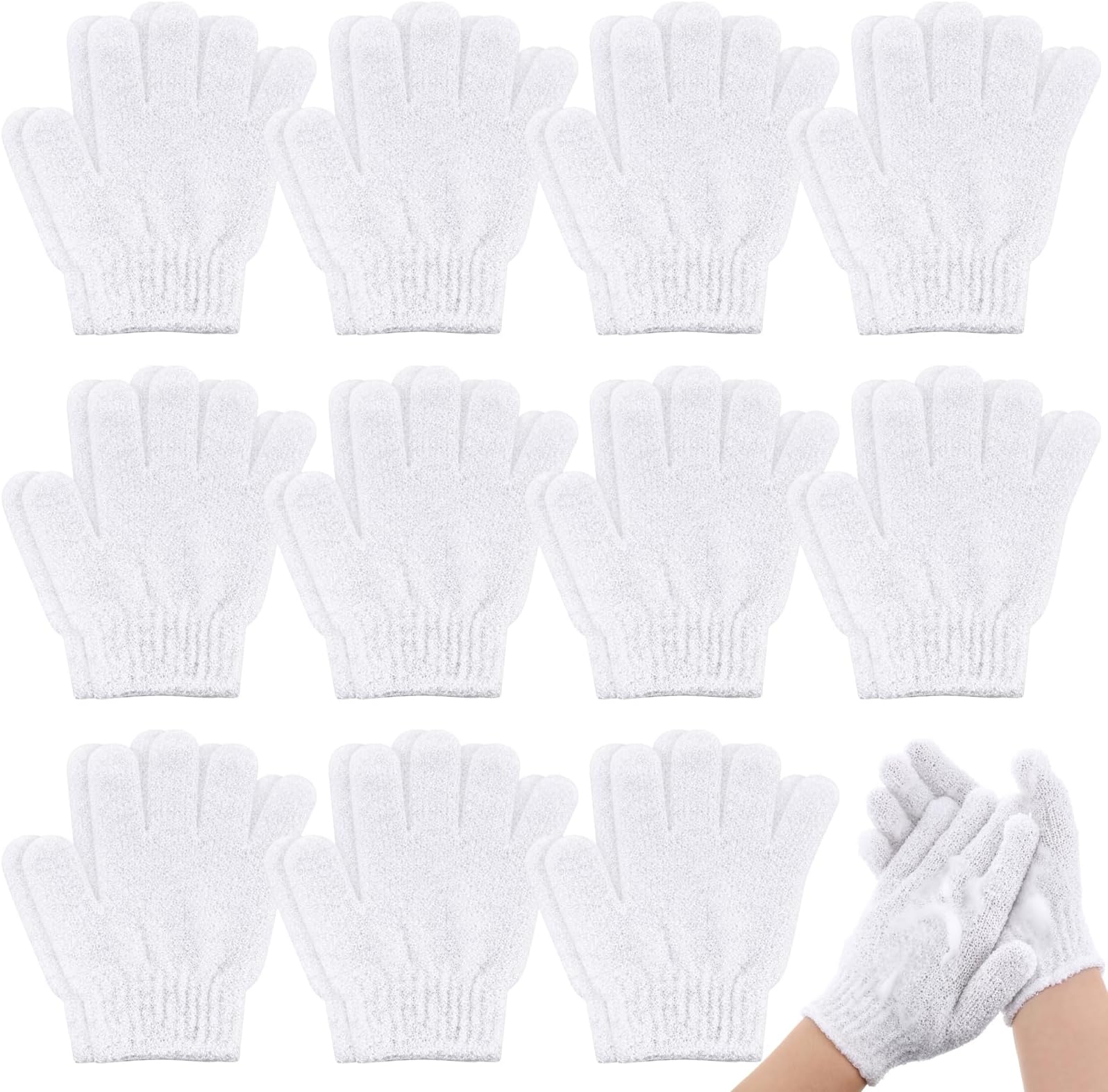 Amazon.com : Glamlily 6 Pairs Body Exfoliating Shower Gloves with ...