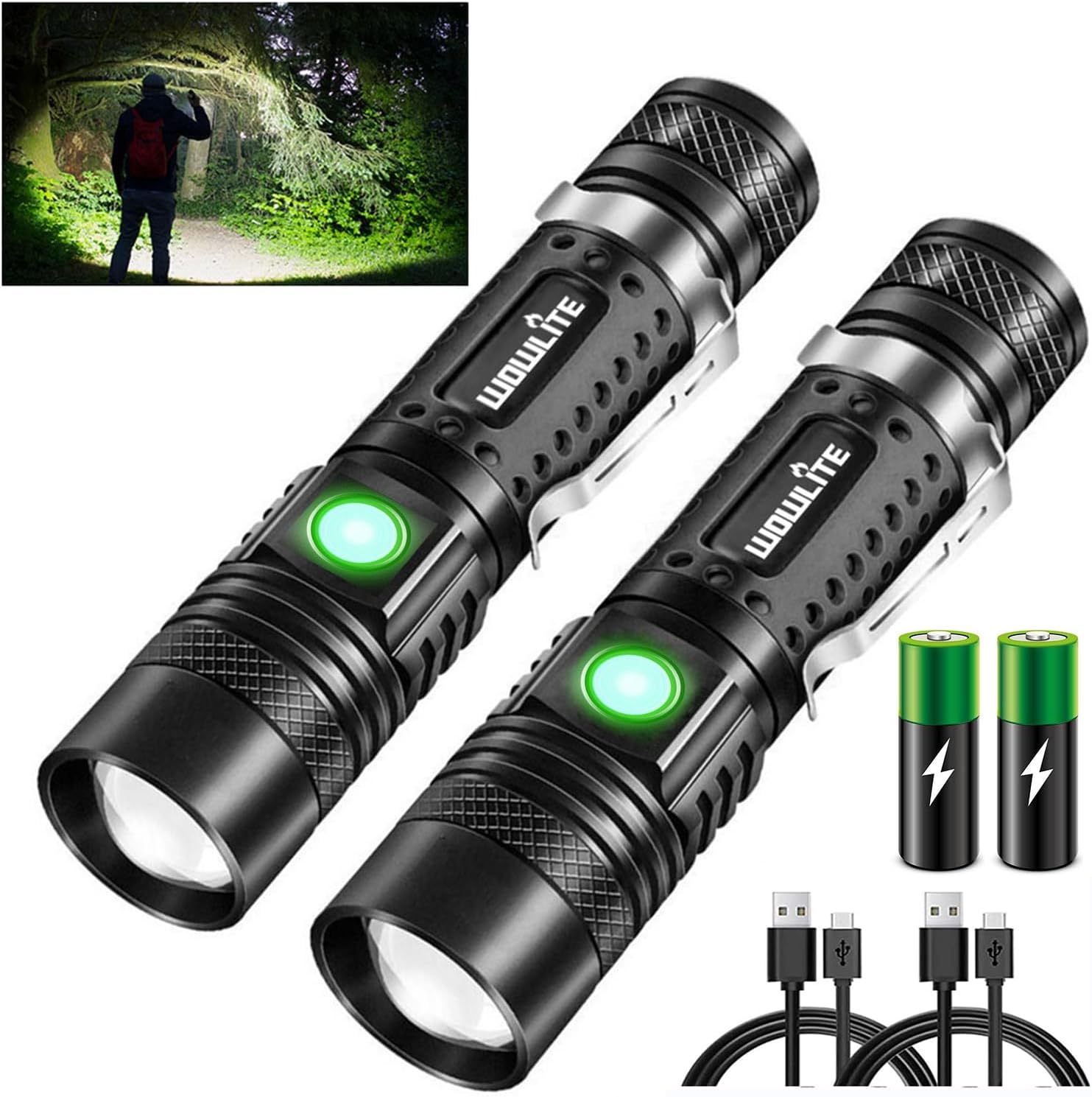 wowlite LED Torch, Powerful Torches Led Super Bright, Torches Battery ...