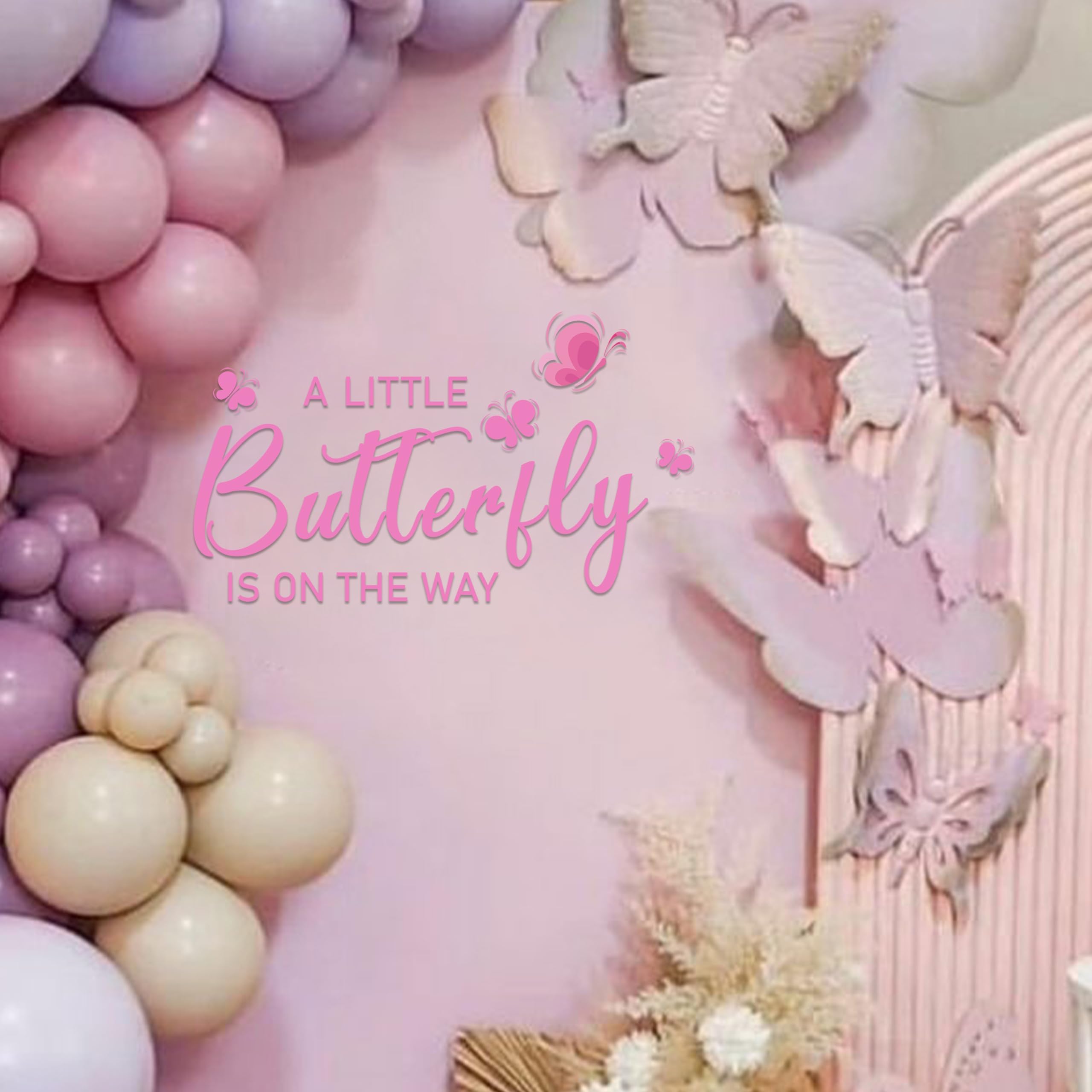 Amazon.com: A Little Butterfly is On Her Way Decal Sign Baby Shower ...