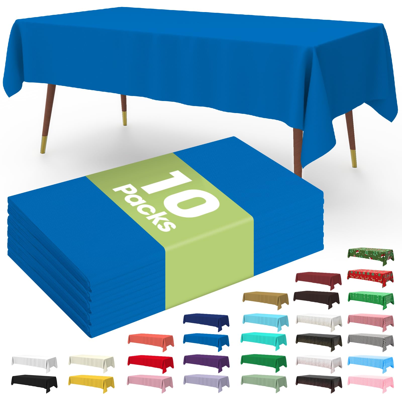 Amazon.com: Pureegg Plastic Table Cloth Disposable 10 Pack, 54 x 108 ...