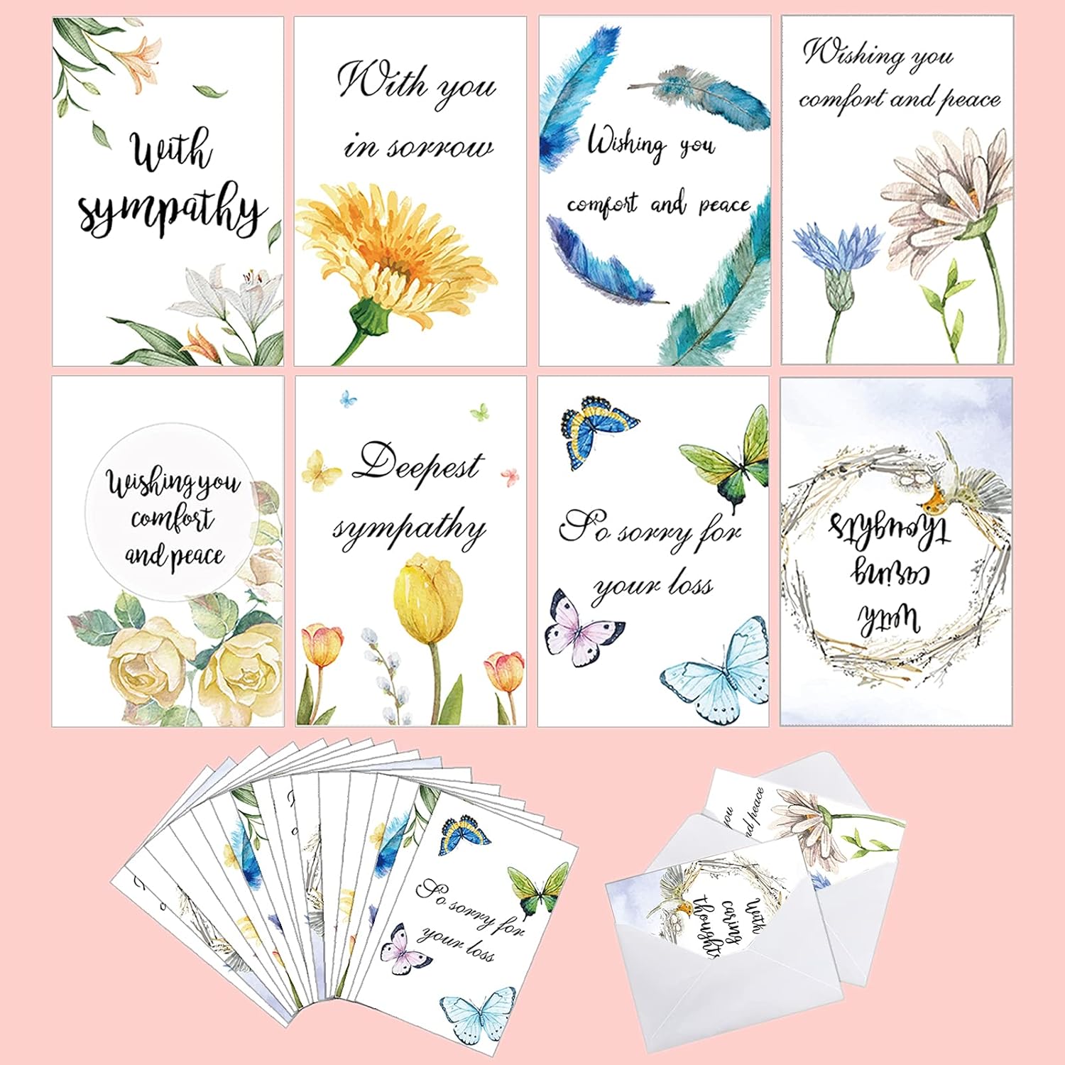 Amazon.com : Sympathy Cards with Envelopes Assorted,36 Packs Of ...