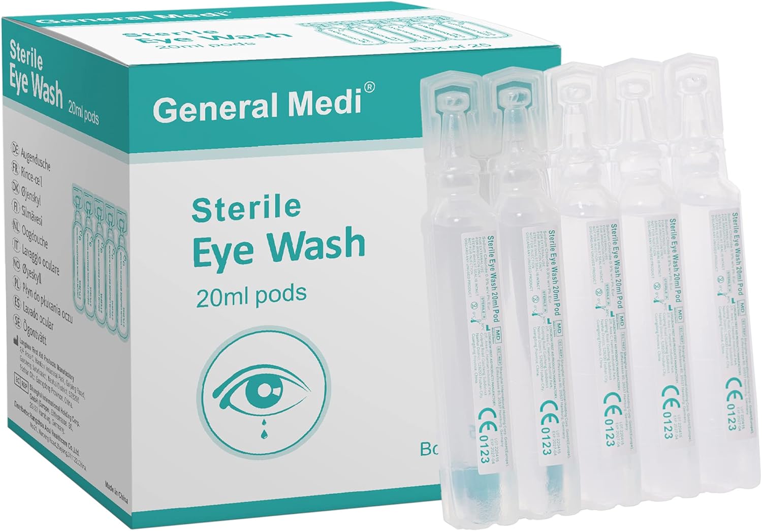 Eye Wash - Sterile Saline Solution 20ml/0.9% (Pack of 25) : Amazon.co ...