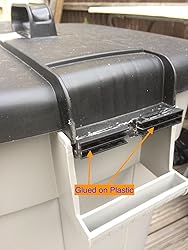 Addis Outdoor Rectangular Dustbin with Lockable Lid, Grey / Black, 90 ...