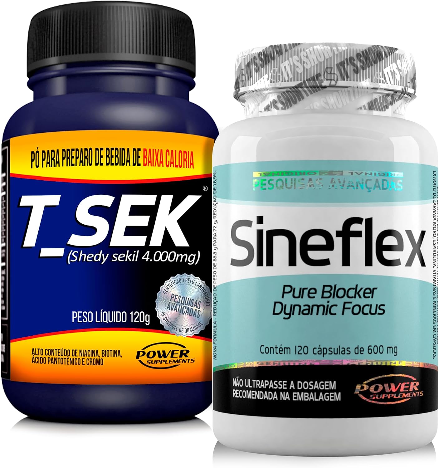 1 frasco de Sineflex + 1 frasco de T-Sek - Power Supplements | Amazon ...