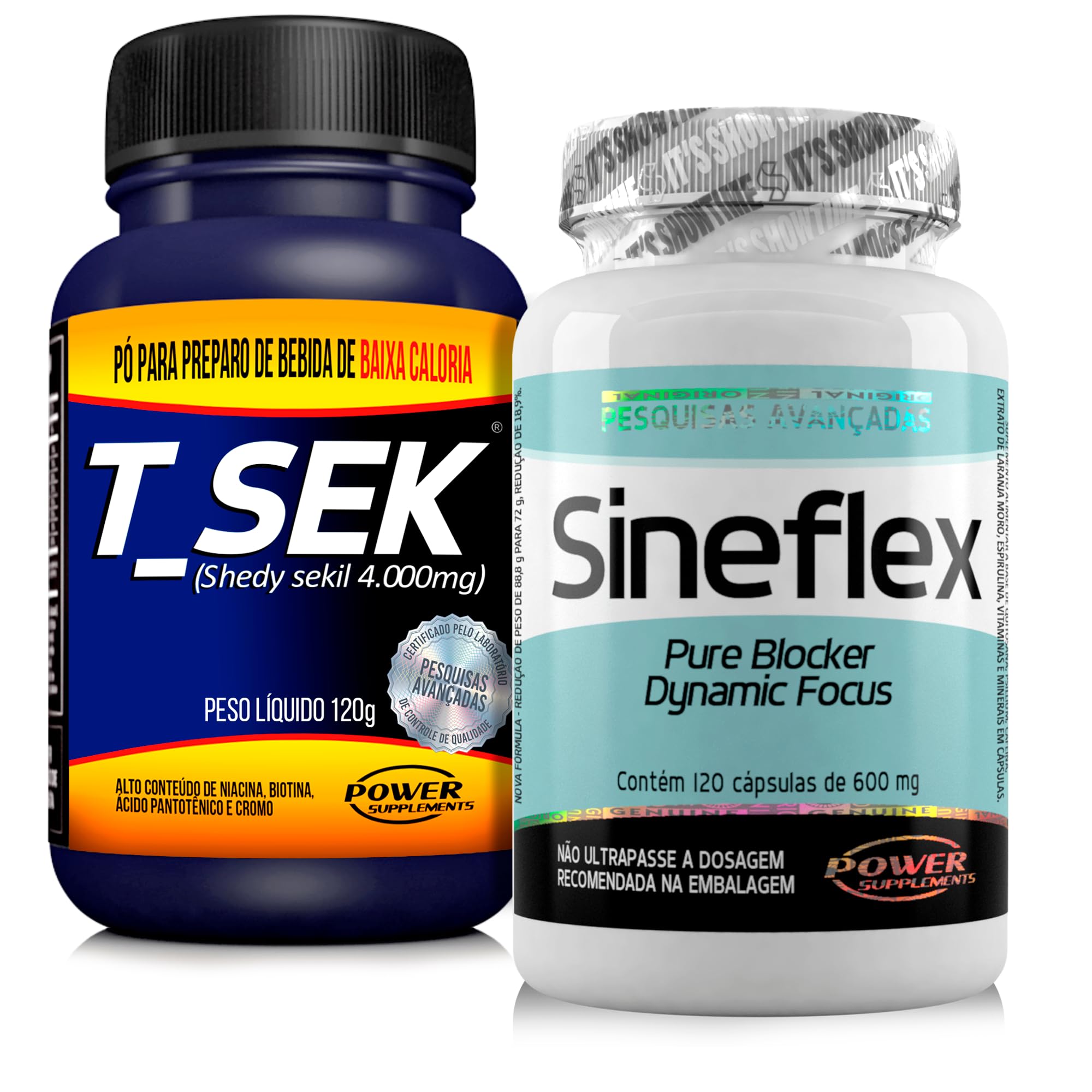1 frasco de Sineflex + 1 frasco de T-Sek - Power Supplements | Amazon ...