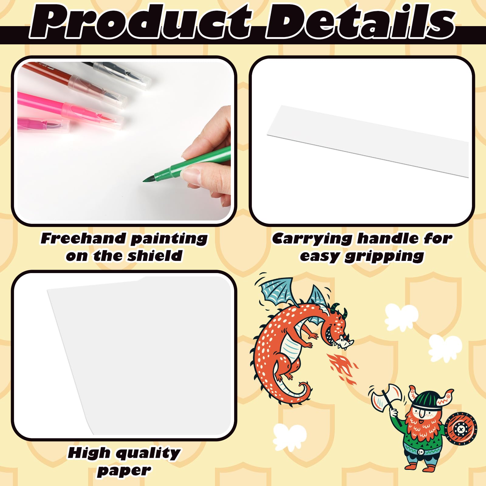 Snapklik.com : ReliThick 36 Pcs Blank Paper Shields For Kids DIY ...