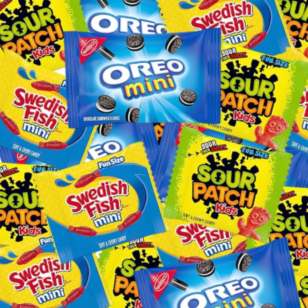 Sour Patch Kids, Oreo Mini galletas de chocolate y mini dulces de ...