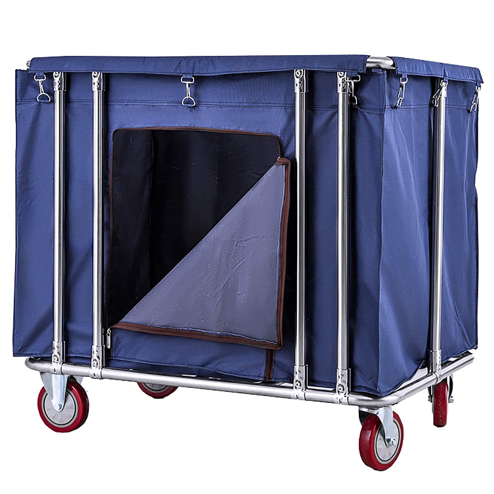 Buy DGHJK Extra Large Zipper Rolling Laundry Trolley with Wheels ...